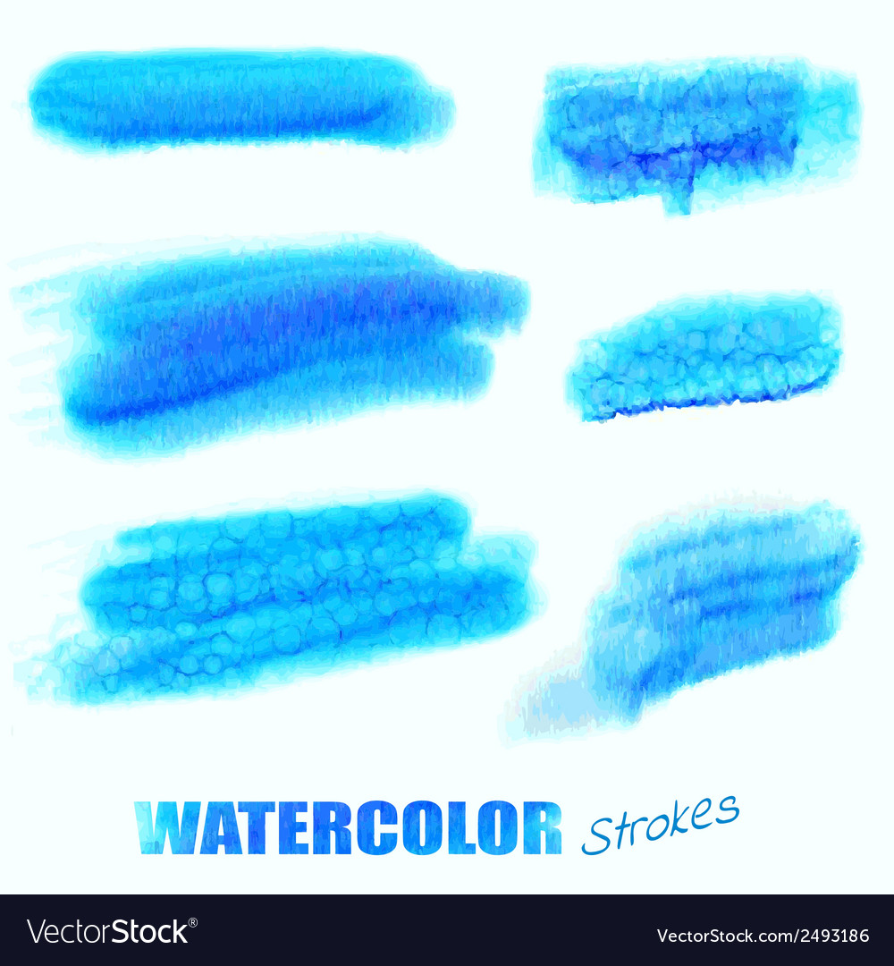 Watercolor blue swatches Royalty Free Vector Image