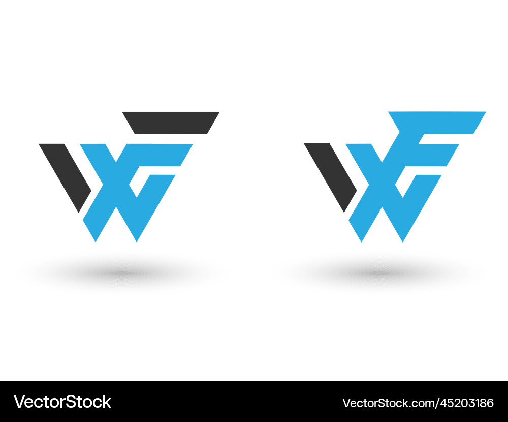 Wf logo letter logo design w logo Royalty Free Vector Image