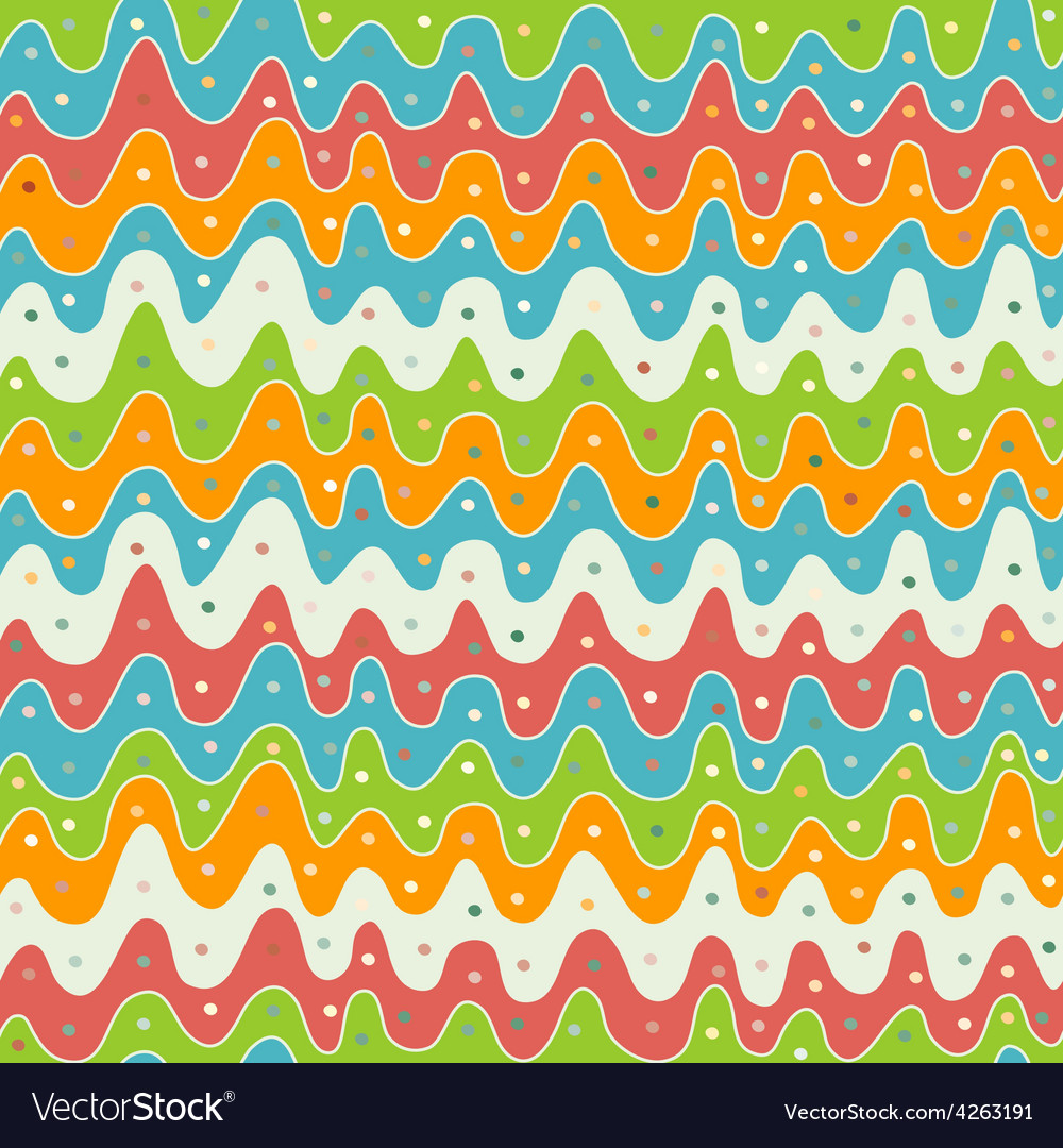 Abstract colored wave seamless pattern Royalty Free Vector