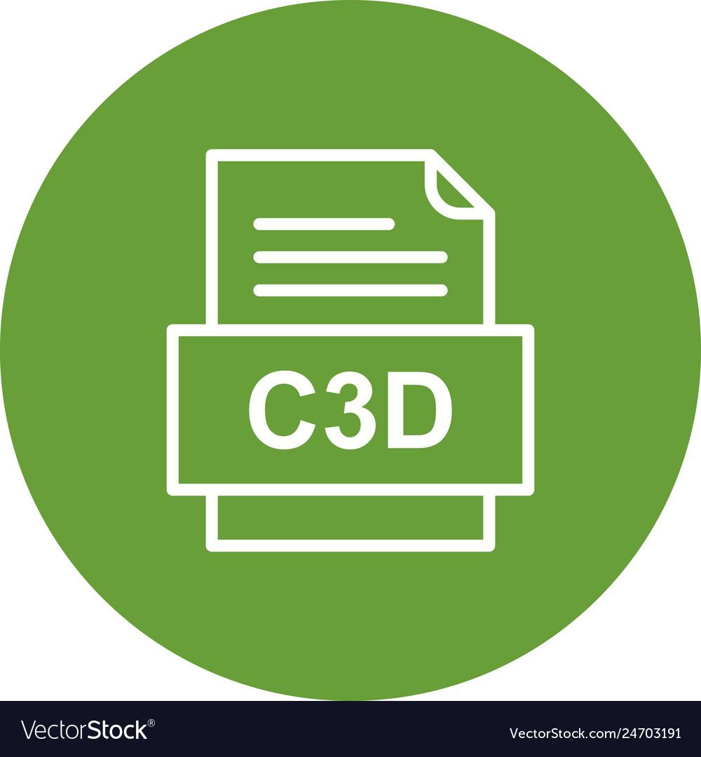 C3d File Document Icon Royalty Free Vector Image