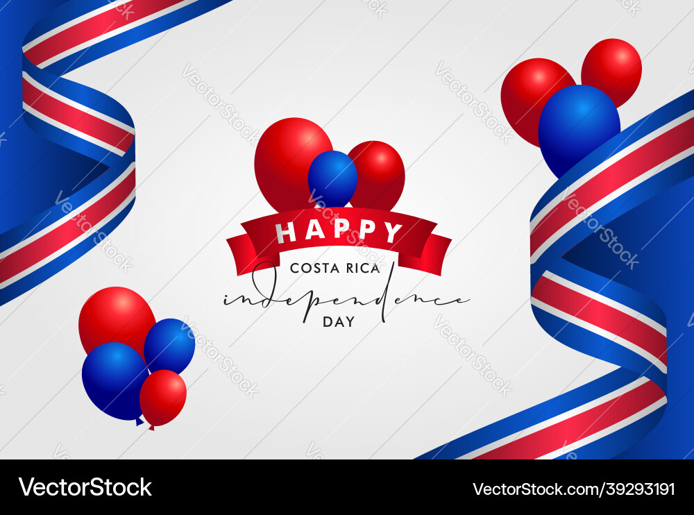 Costa rica independence day design background Vector Image