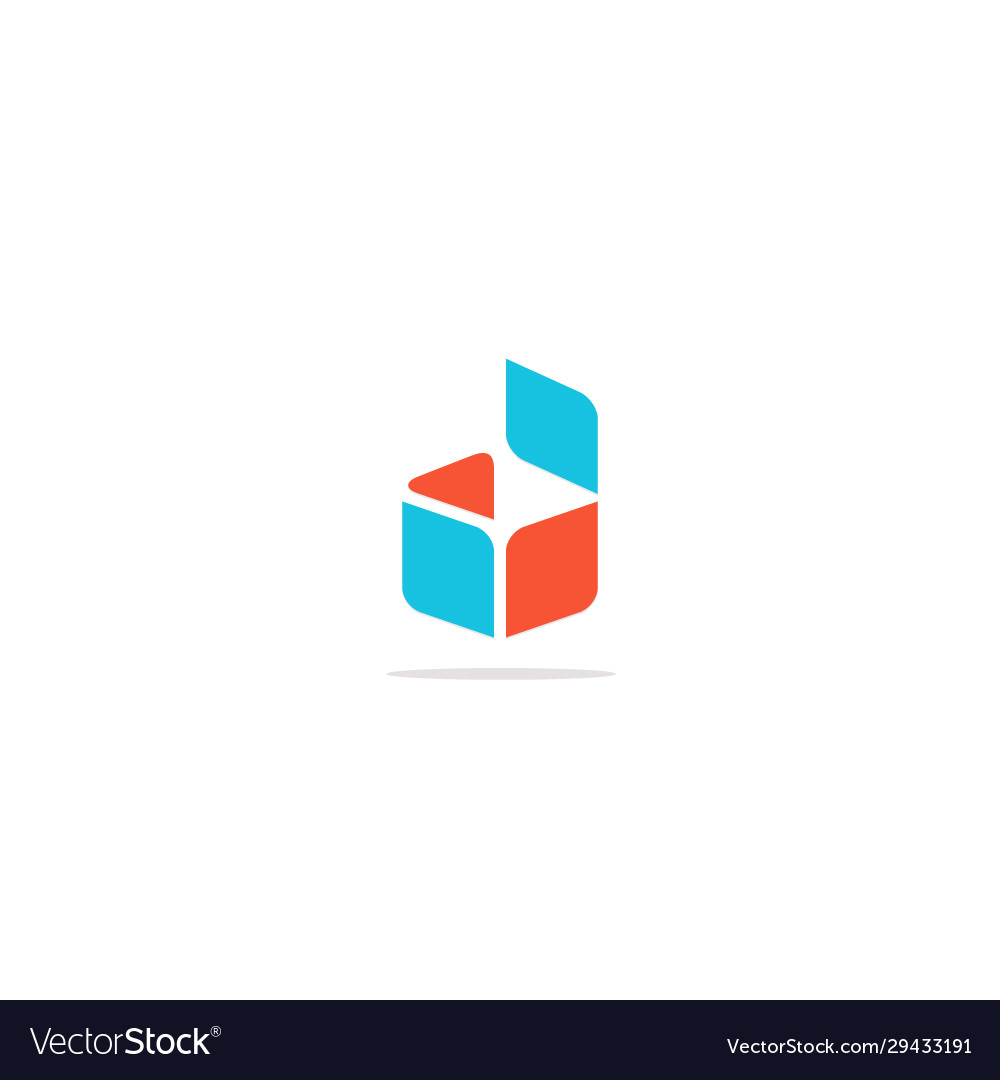 Cube shape colored logo Royalty Free Vector Image