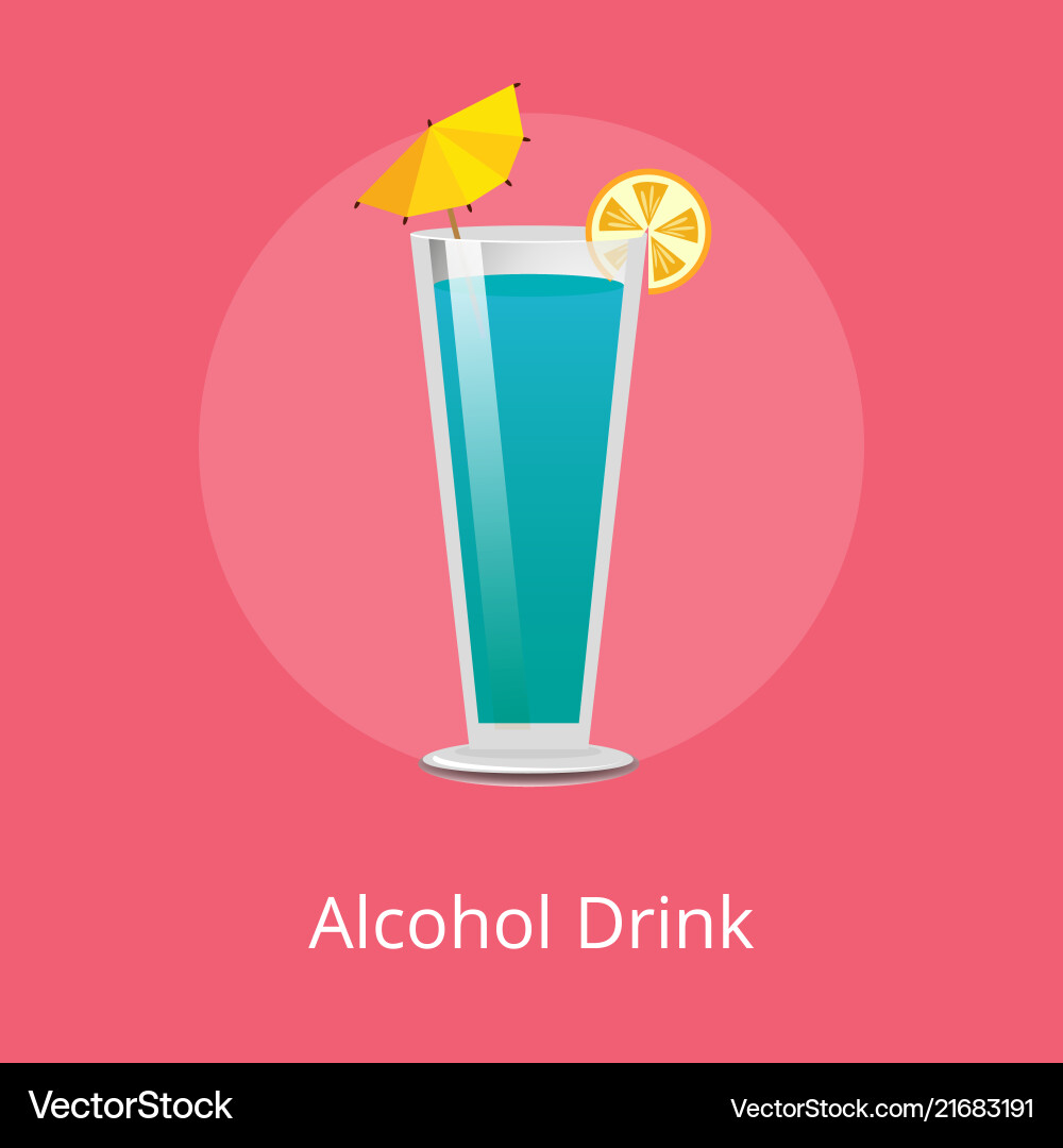 Cute alcohol drink with small decorative umbrella Vector Image