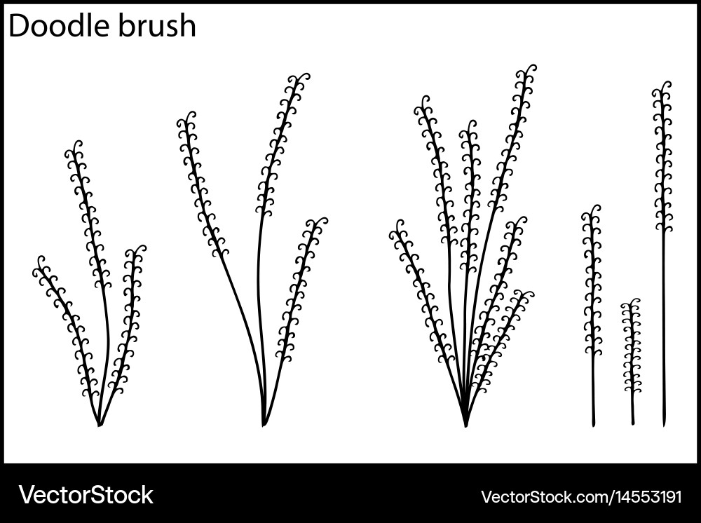 Doodle brush the grass and bushes Royalty Free Vector Image