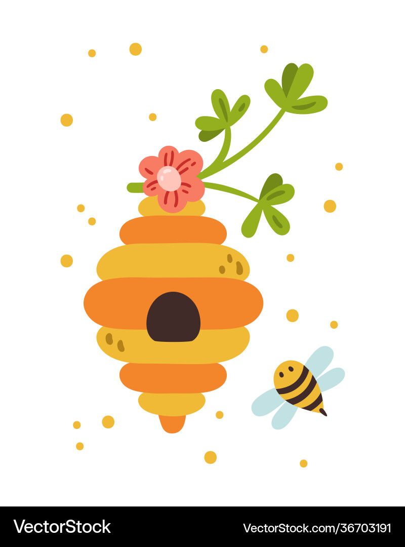 Honey bee kids poster template Royalty Free Vector Image