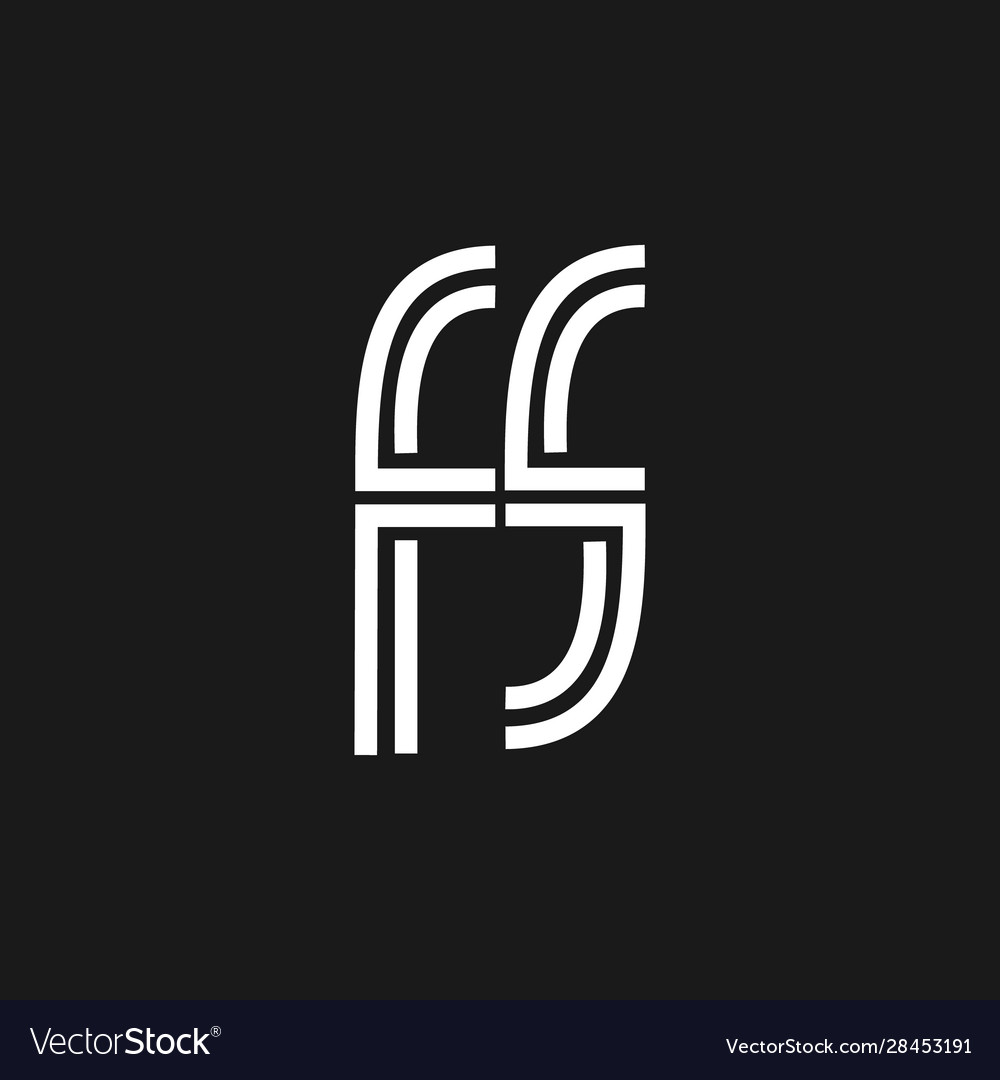 Line logo creative initial fs Royalty Free Vector Image