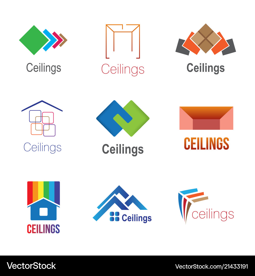 Logos of ceilings floors Royalty Free Vector Image