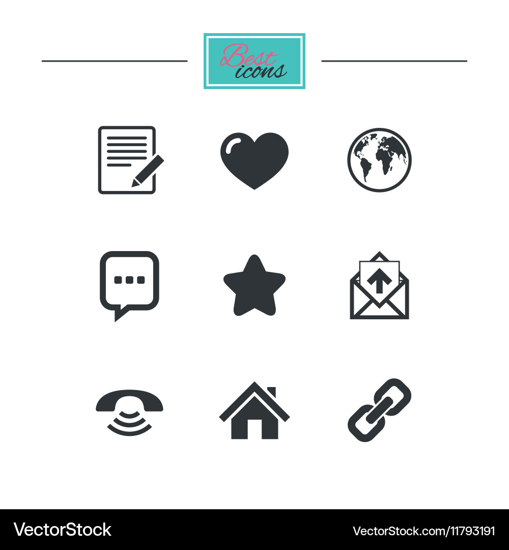 Mail contact icons communication signs Royalty Free Vector