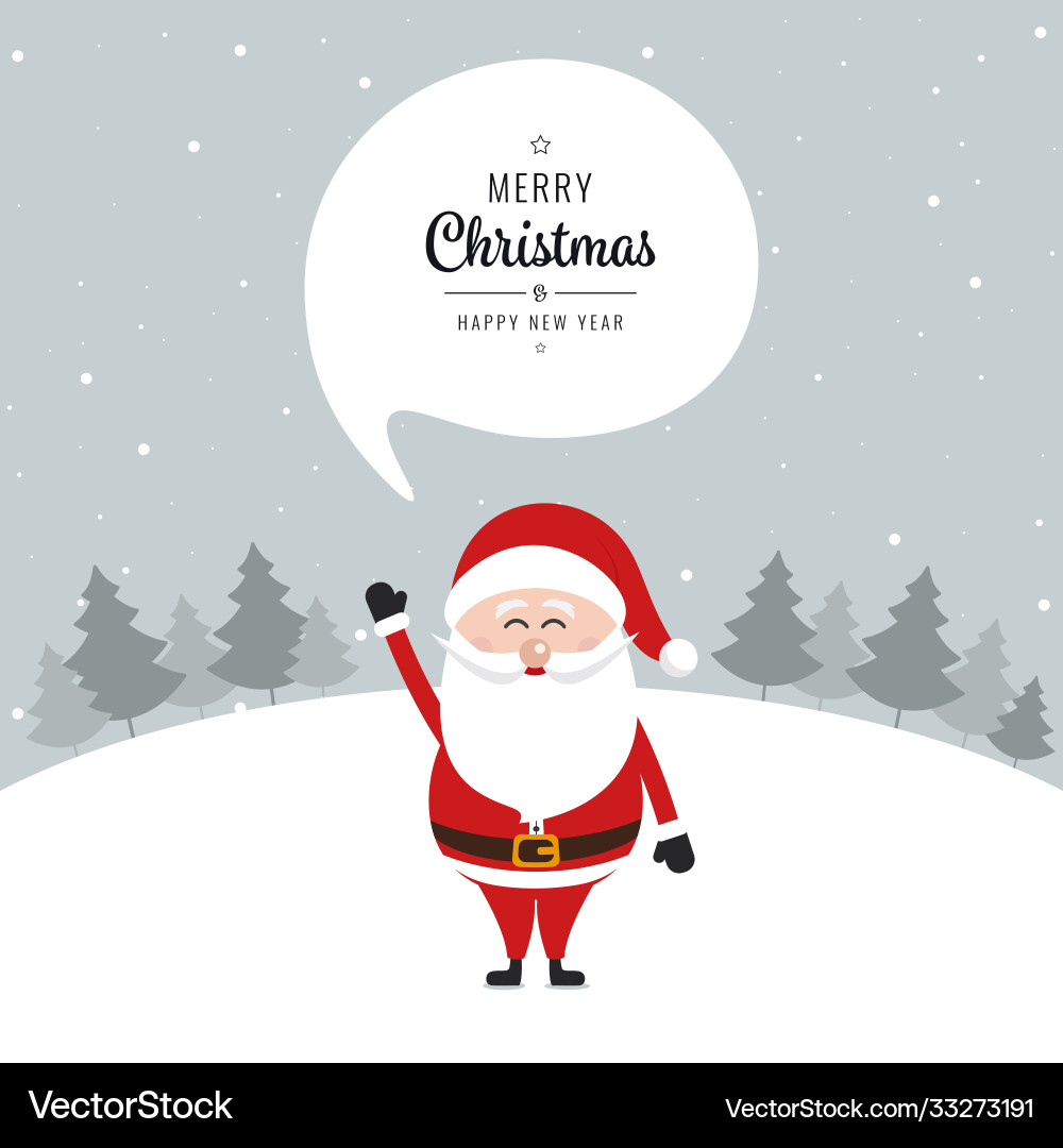 Santa claus speech bubble merry christmas Vector Image