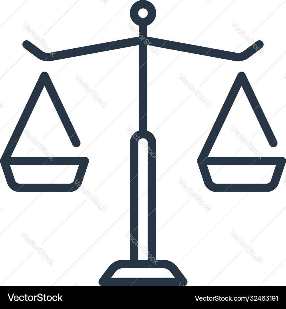 Scales icon isolated on white background outline Vector Image