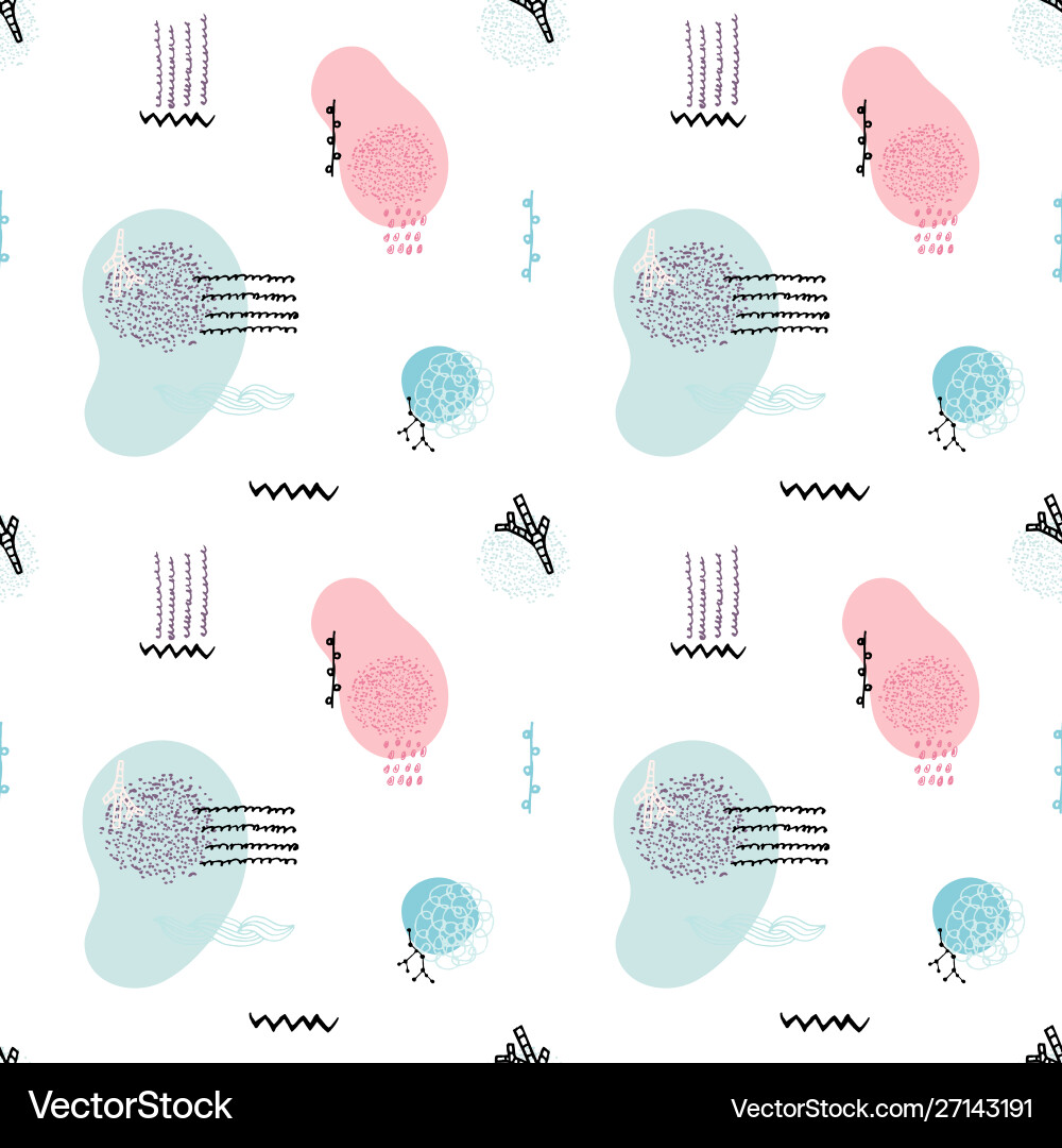 Seamless pattern with hand drawn abstract Vector Image