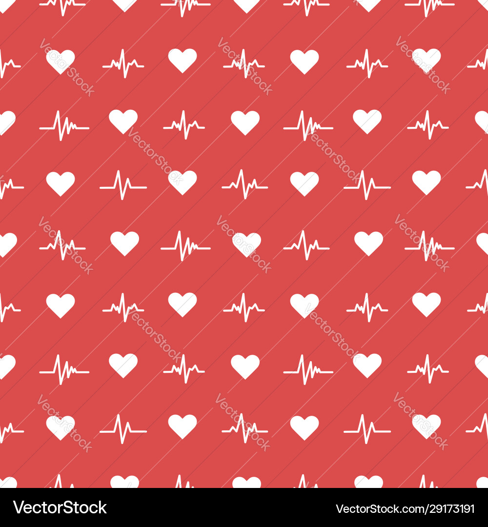 Seamless pattern with heart symbols and heartpace Vector Image