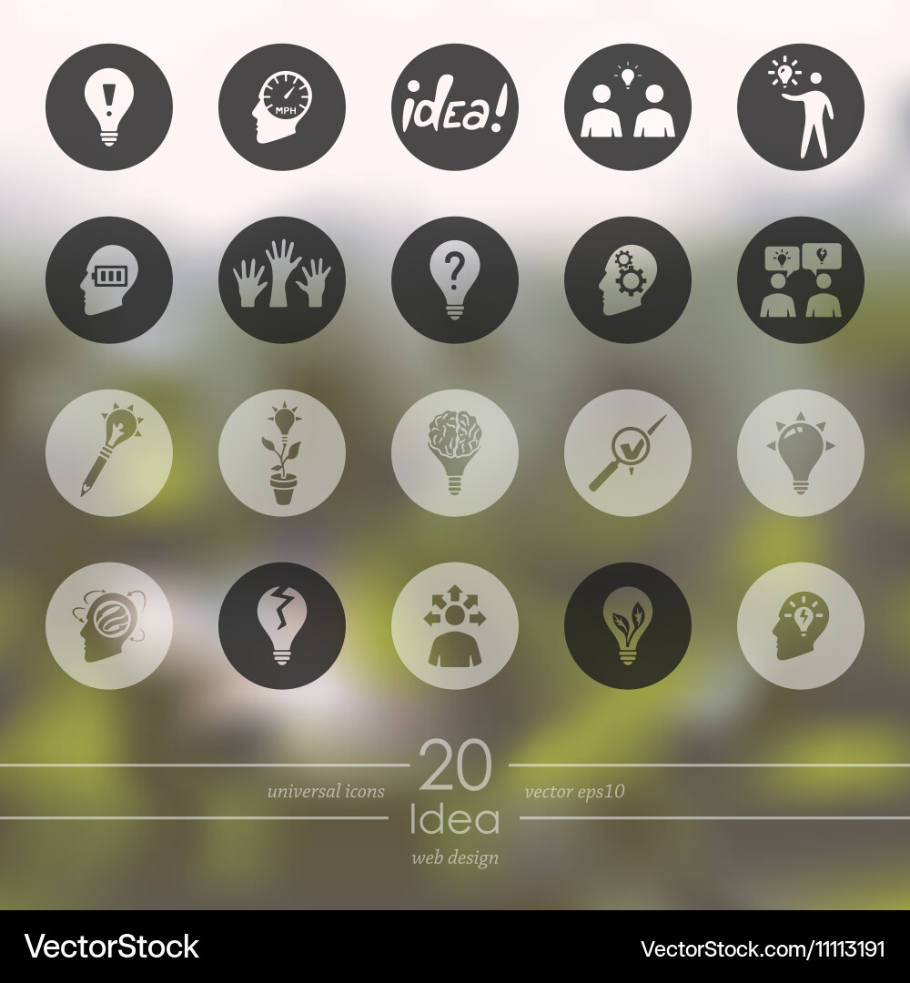 Set of idea icons Royalty Free Vector Image - VectorStock