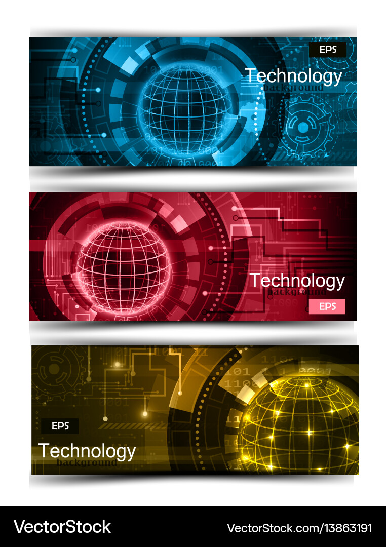 Set of modern scientific banners Royalty Free Vector Image