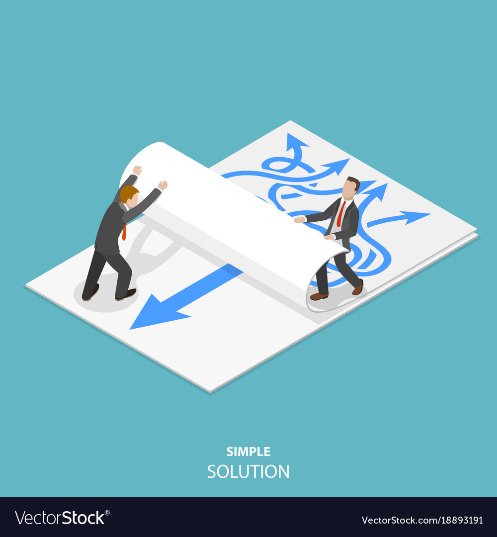 Simple solution flat isometric concept Royalty Free Vector