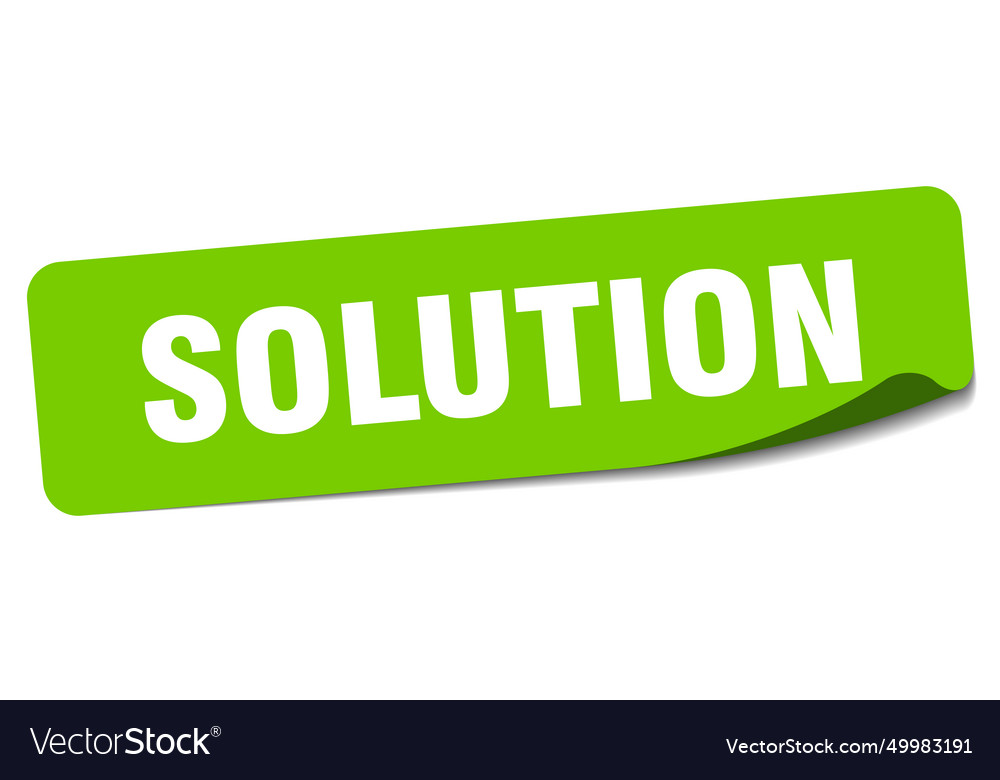 Solution sticker label Royalty Free Vector Image