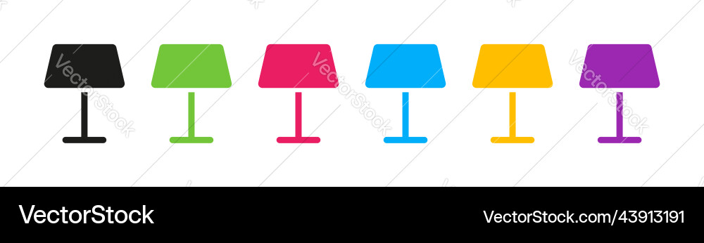 Table lamp icon design icons for desk interior Vector Image