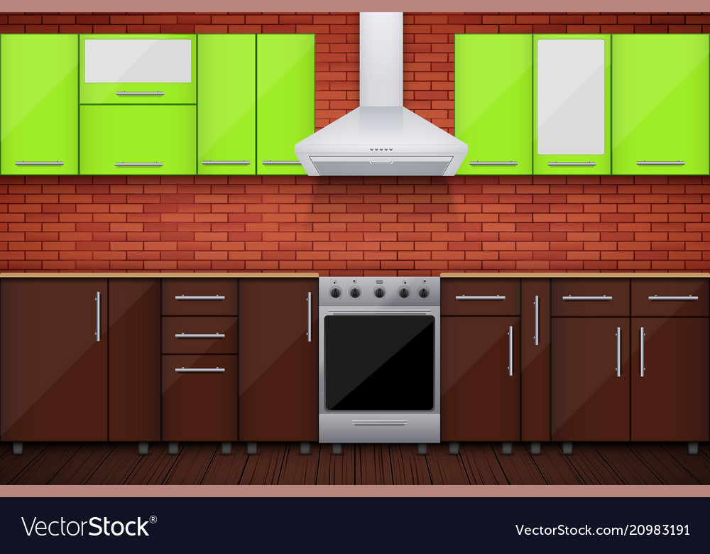 Typical modular kitchen Royalty Free Vector Image