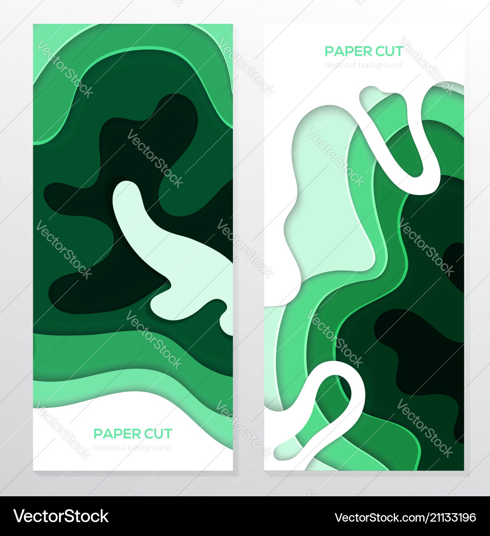 Abstract green banner - set of template Royalty Free Vector