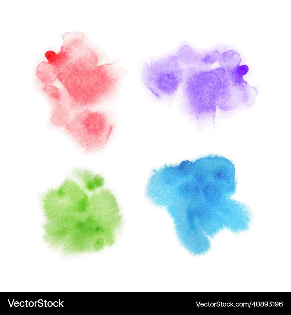 Colorful watercolor splashes on white background Vector Image