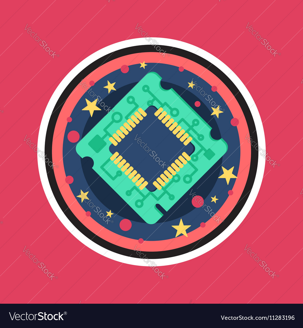 Computer processor chip Royalty Free Vector Image