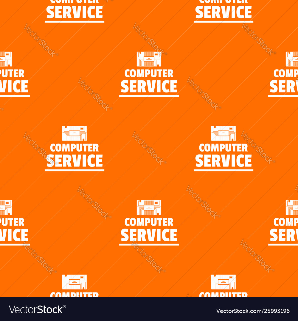 Computer service pattern orange Royalty Free Vector Image