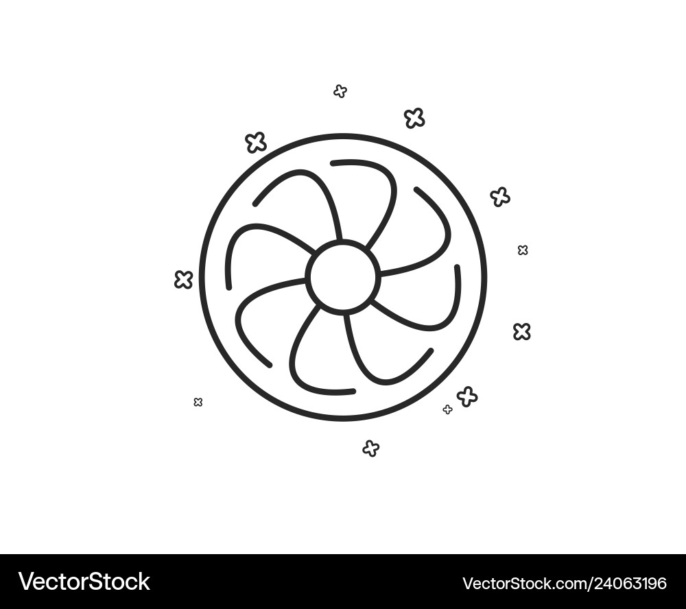 Fan engine line icon jet turbine sign ventilator Vector Image
