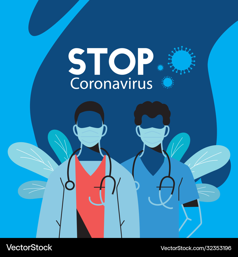 Medical team and nurses working to stop Royalty Free Vector