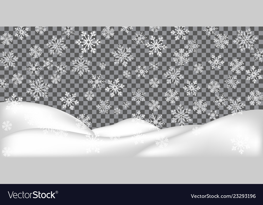 Realistic snowdrift isolated on transparent Vector Image