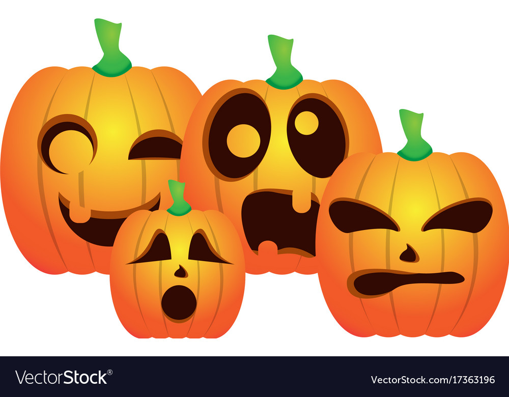 Set of jack-o-lanterns Royalty Free Vector Image