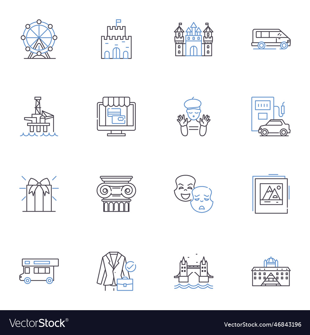 Software field line icons collection coding Vector Image Software field line icons collection coding Vector Image