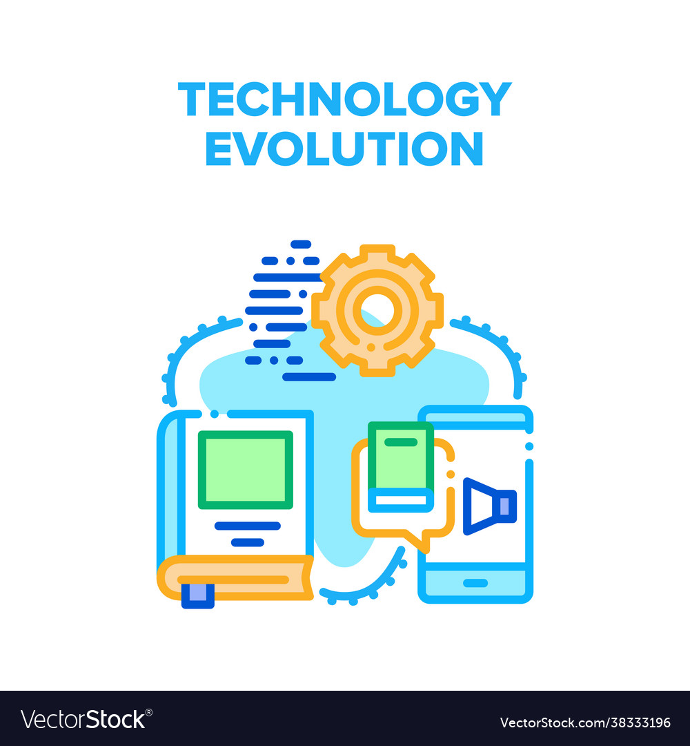 Technology evolution progress concept color Vector Image