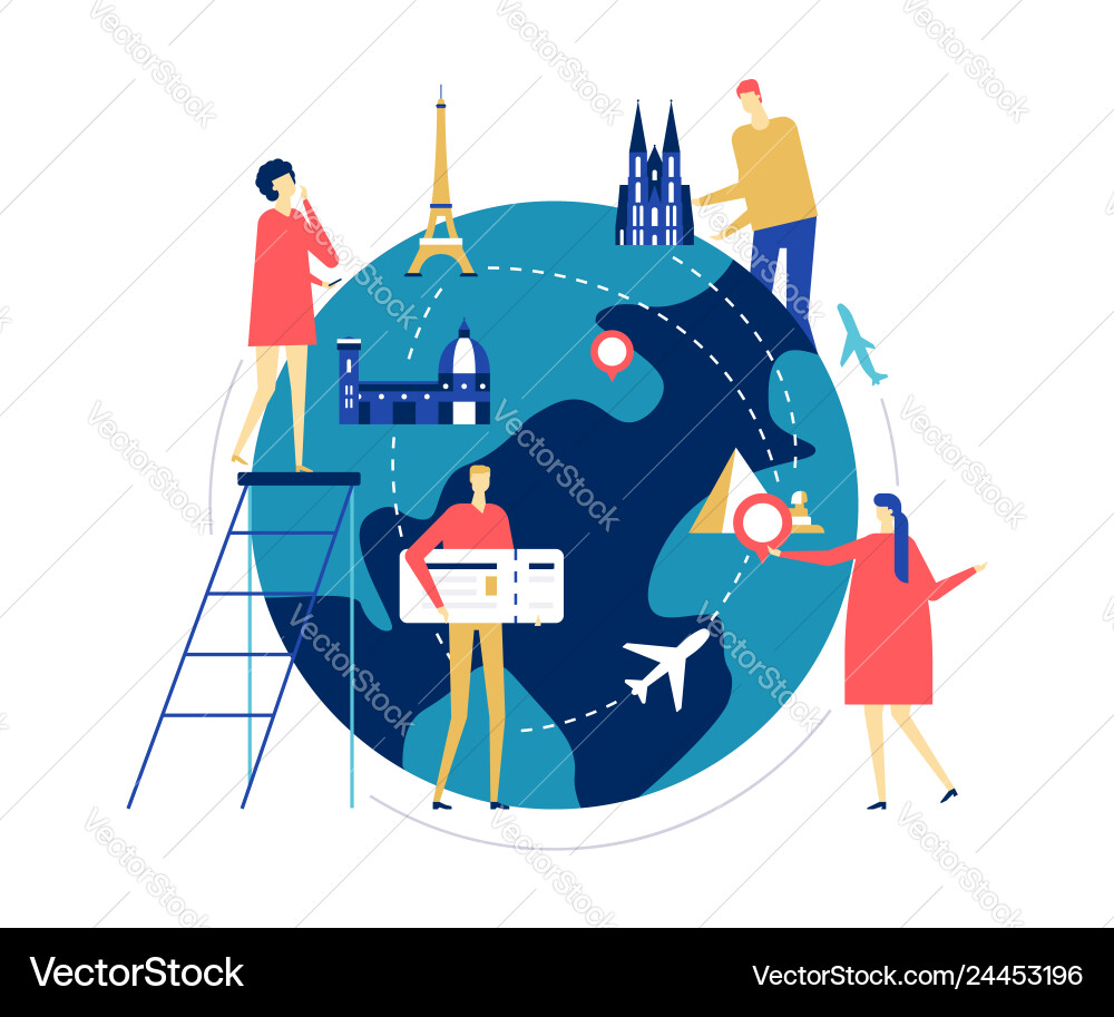 Travel around world - colorful flat design Vector Image