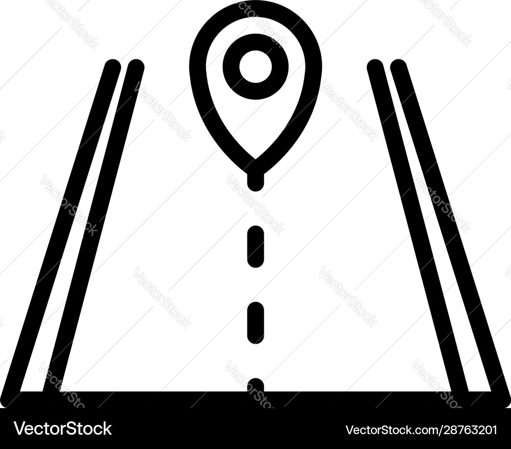Car road location icon outline style Royalty Free Vector