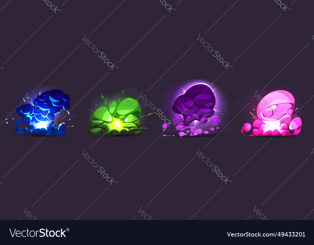 Cartoon explosion effect - game ui asset Vector Image