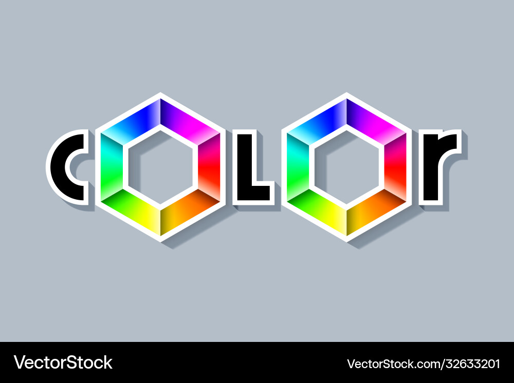 Color lettering with colorful radial gradient Vector Image