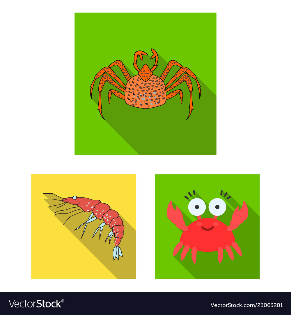 Crab and beach icon set Royalty Free Vector Image