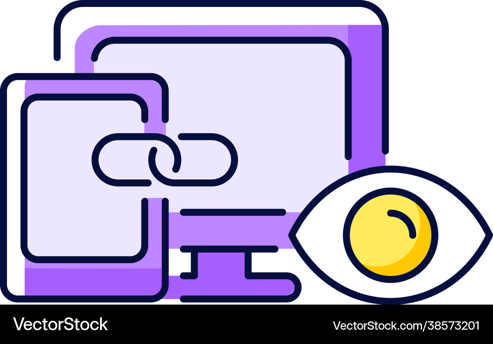 Cross-device tracking purple rgb color icon Vector Image