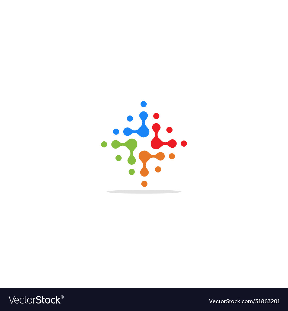 Dot pixel colored logo Royalty Free Vector Image
