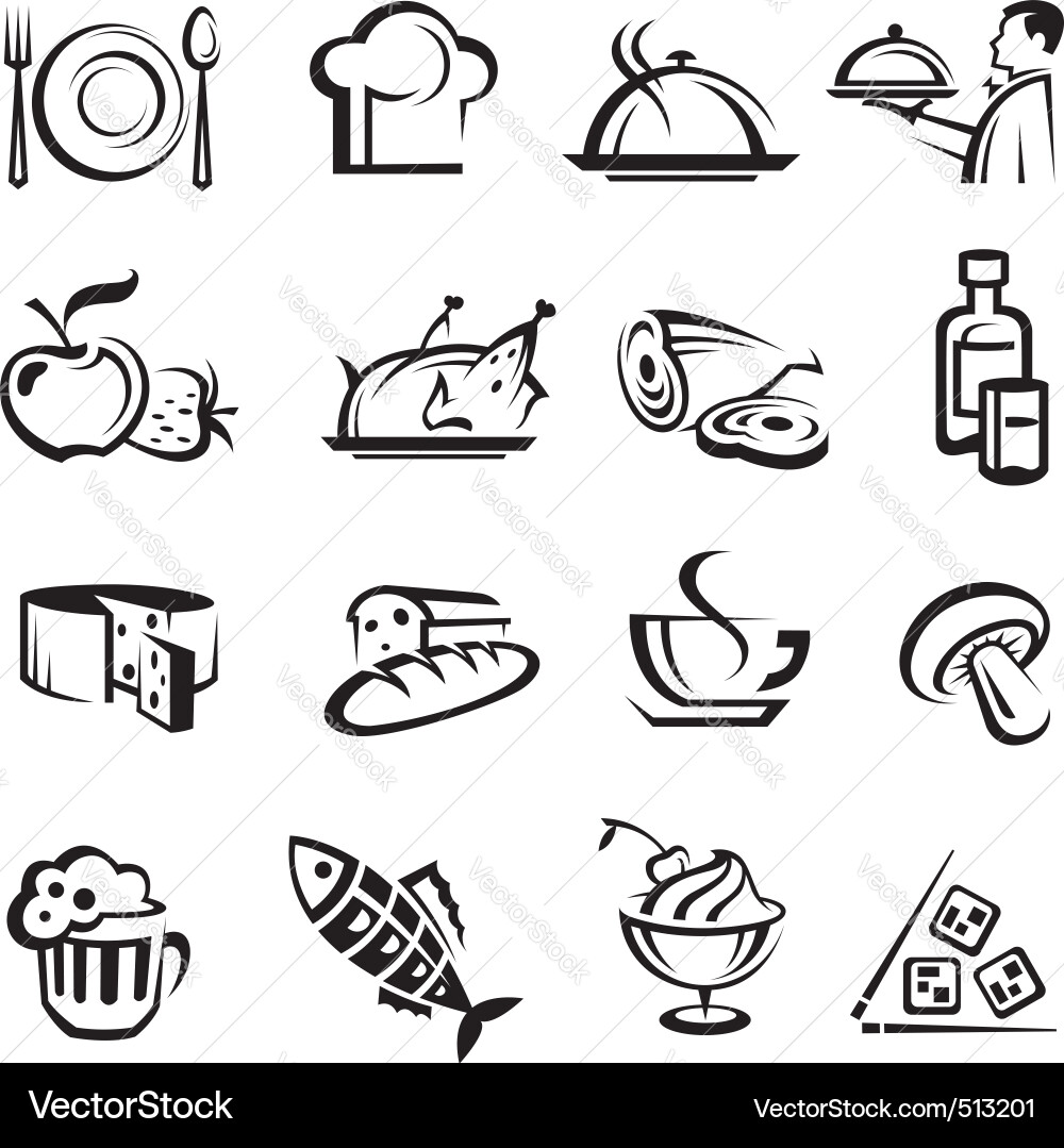 Food icons Royalty Free Vector Image - VectorStock