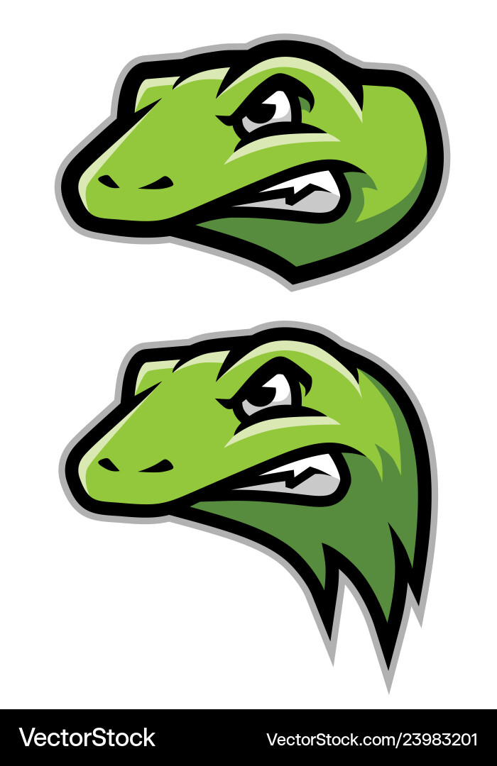 Green gecko lizard reptile head logo mascot Vector Image