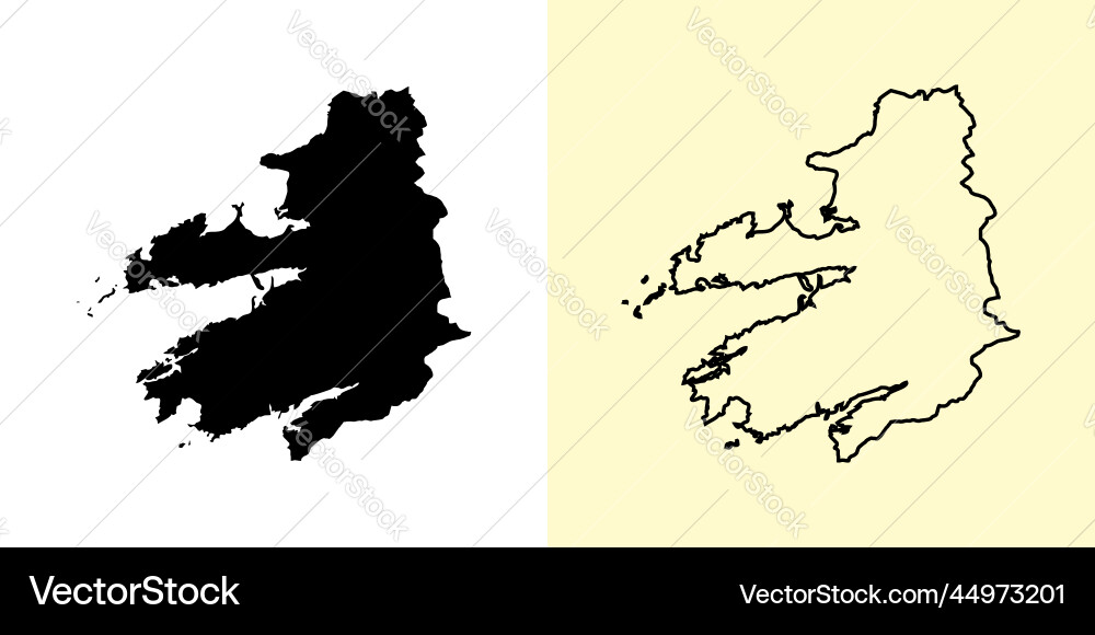 Kerry map ireland europe filled and outline map Vector Image