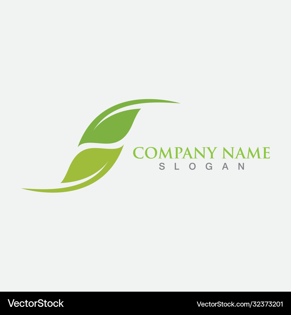 Leaf logo and symbol template Royalty Free Vector Image