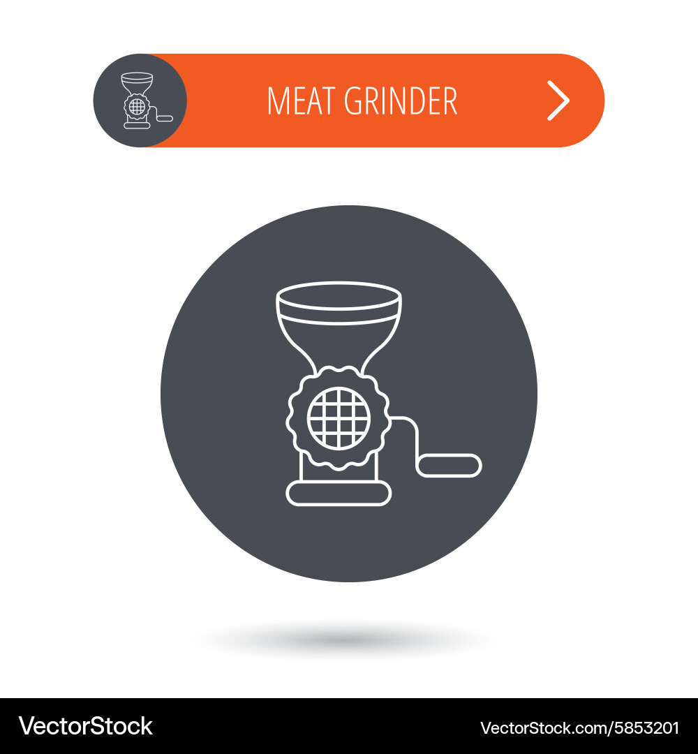 Meat grinder icon manual mincer sign Royalty Free Vector