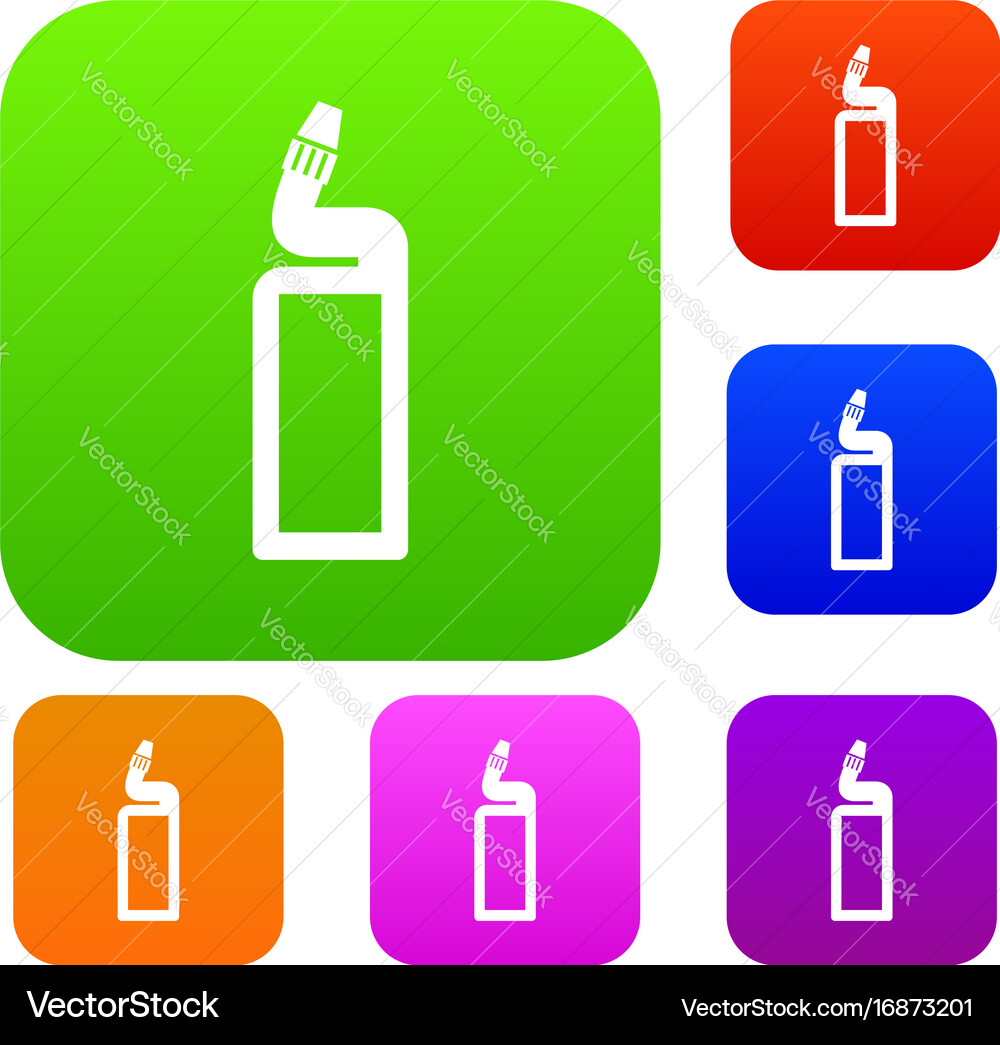 Plastic bottle of drain cleaner set collection Vector Image