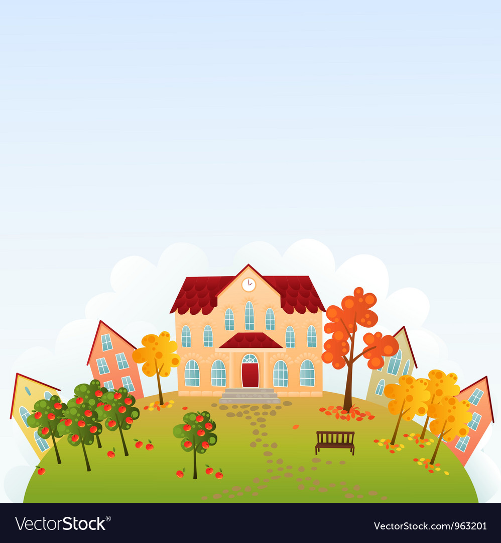 School time town Royalty Free Vector Image - VectorStock