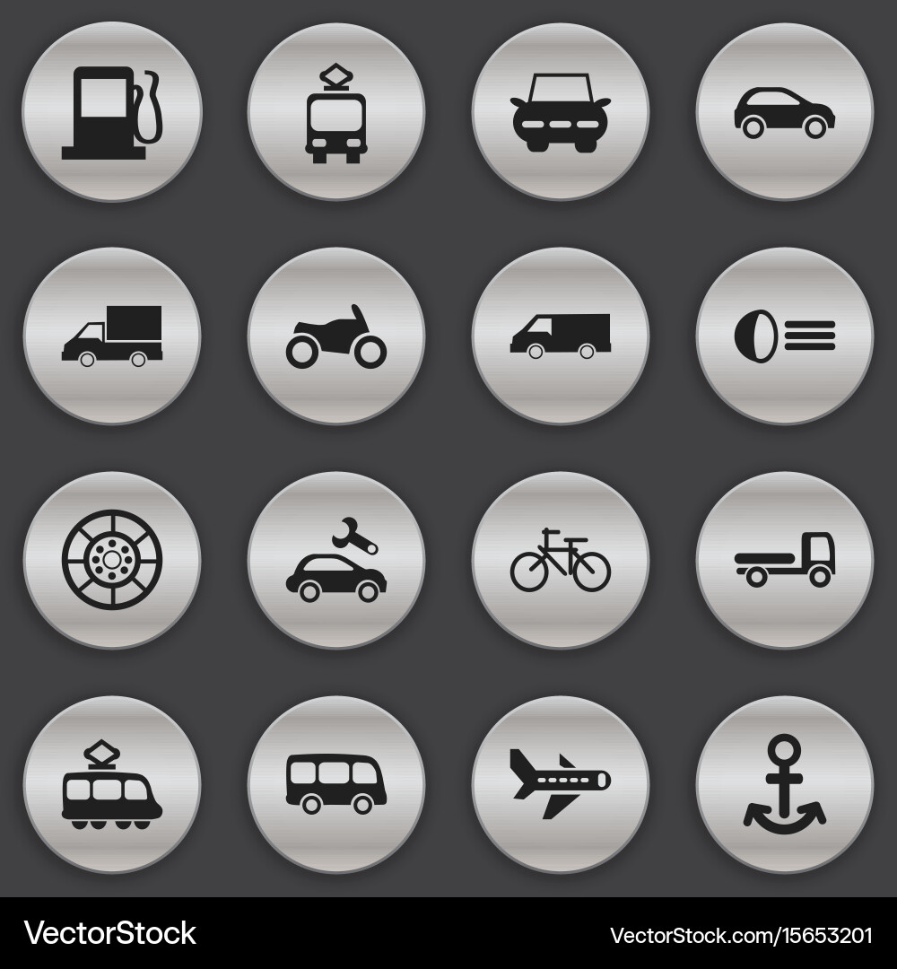 Set of 16 editable transport icons includes Vector Image