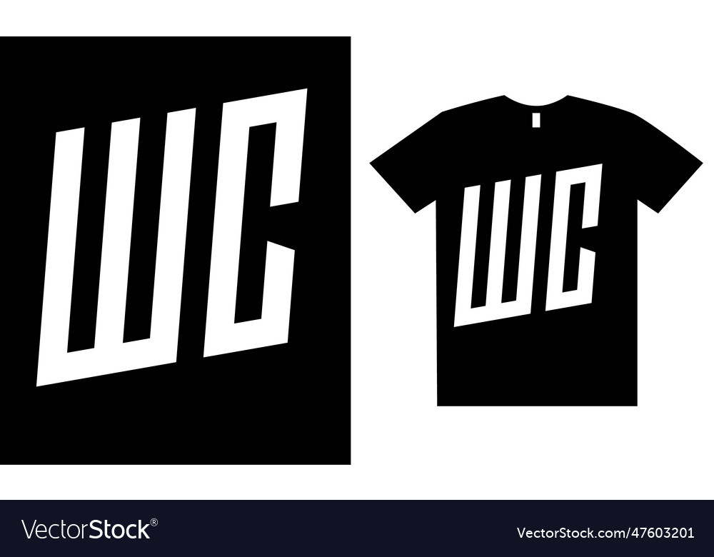 Wc logo Royalty Free Vector Image - VectorStock