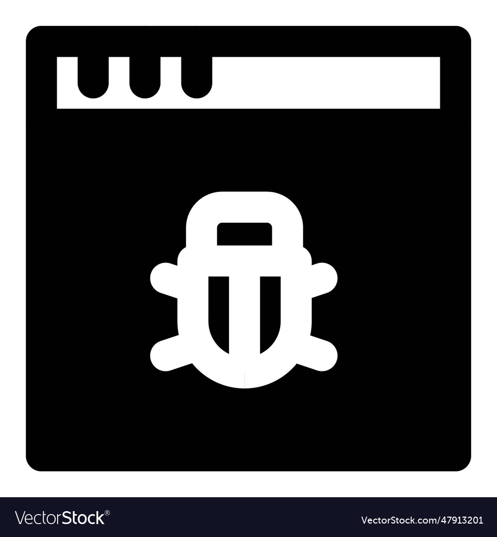 Website virus or interface flaw Royalty Free Vector Image