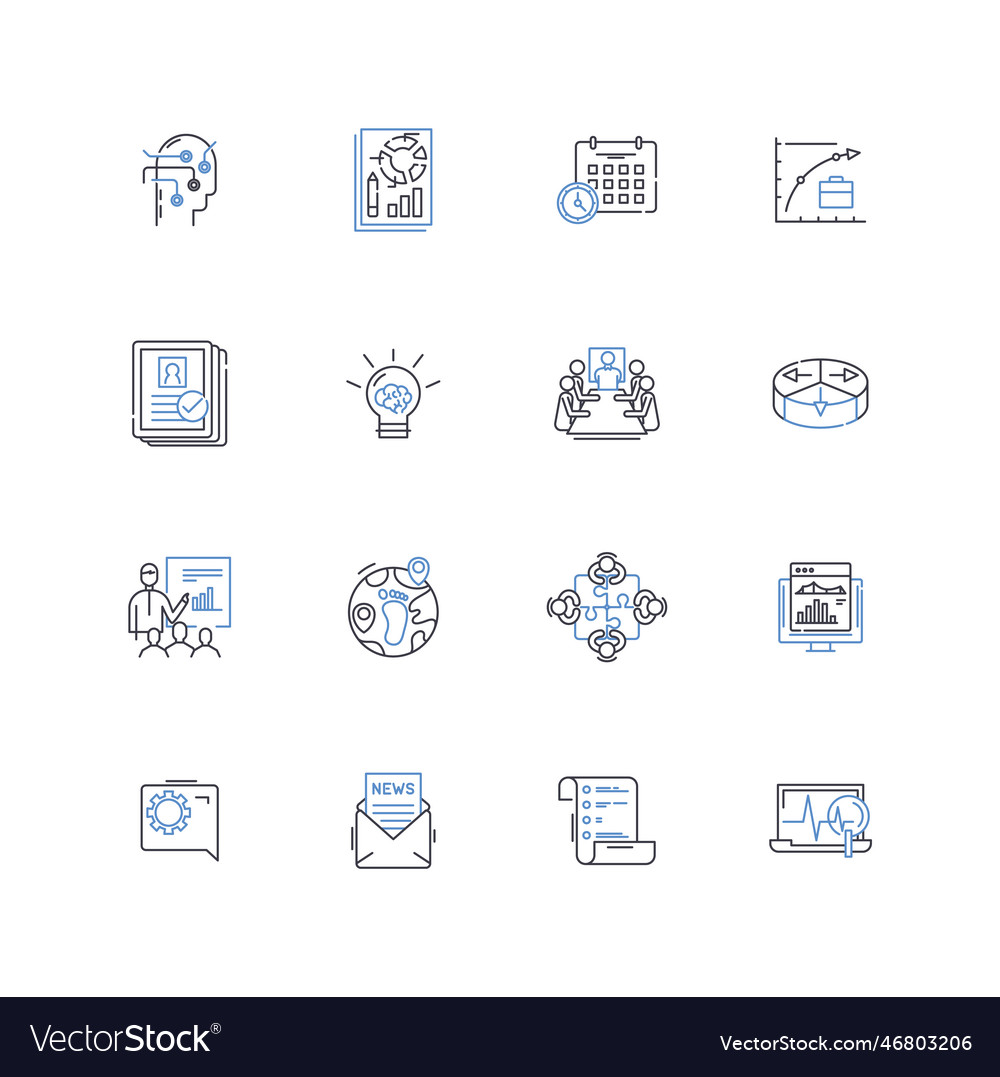 Acknowledgment Line Icons Collection Recognition Vector Image